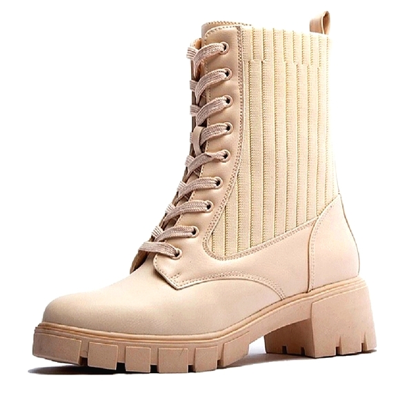 Qupid | Shoes | Qupid Renley3 Ribbed Combat Military Laceup Ankle ...